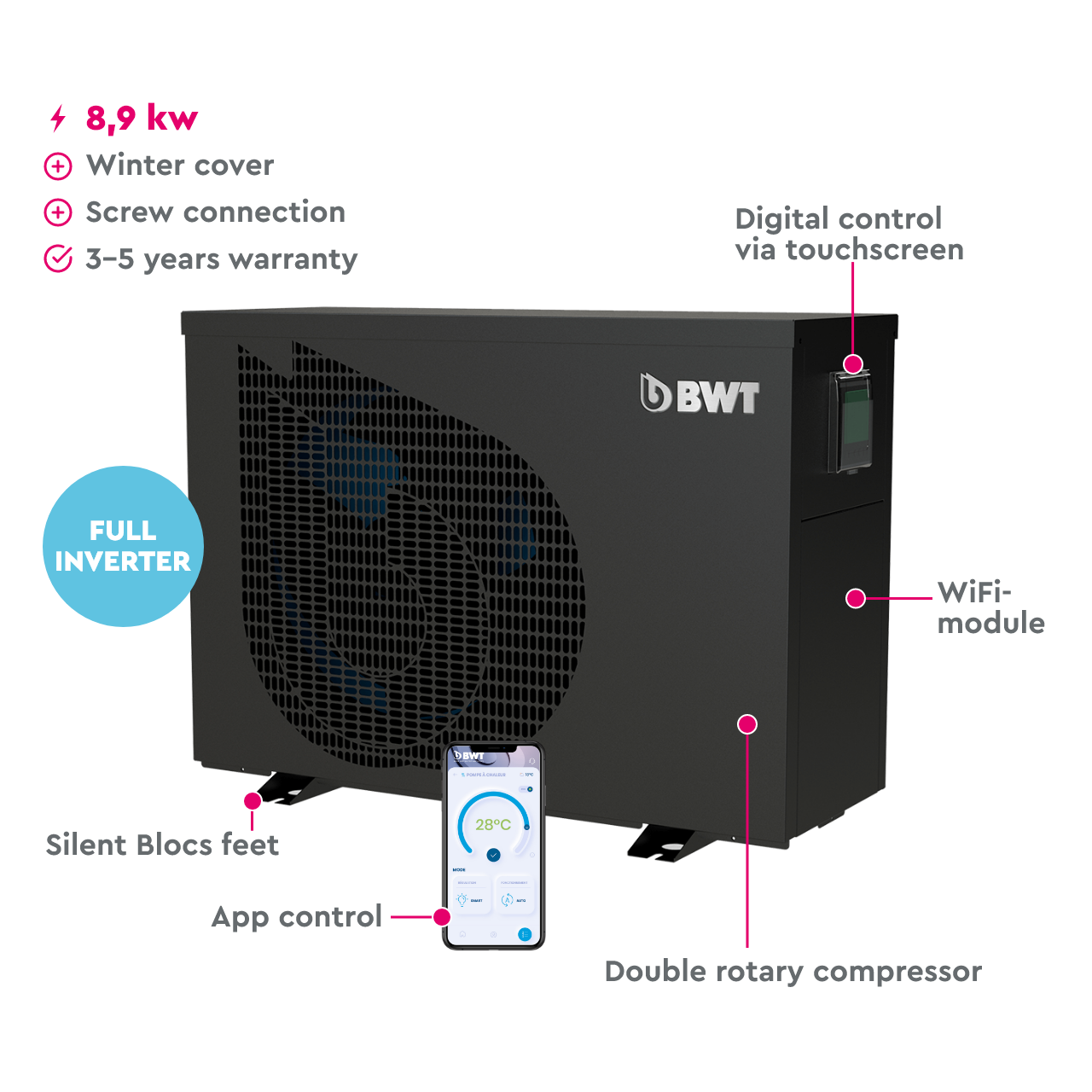 BWT Inverter Connect heat pump IC 89 | 8.9 kW | 125505471